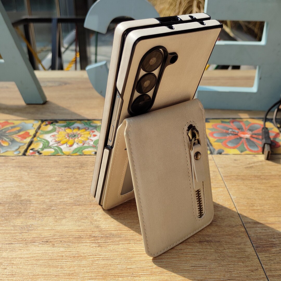 Samsung Galaxy Z Fold Wallet Case: Magnetic Detachable Zipper Wallet ...