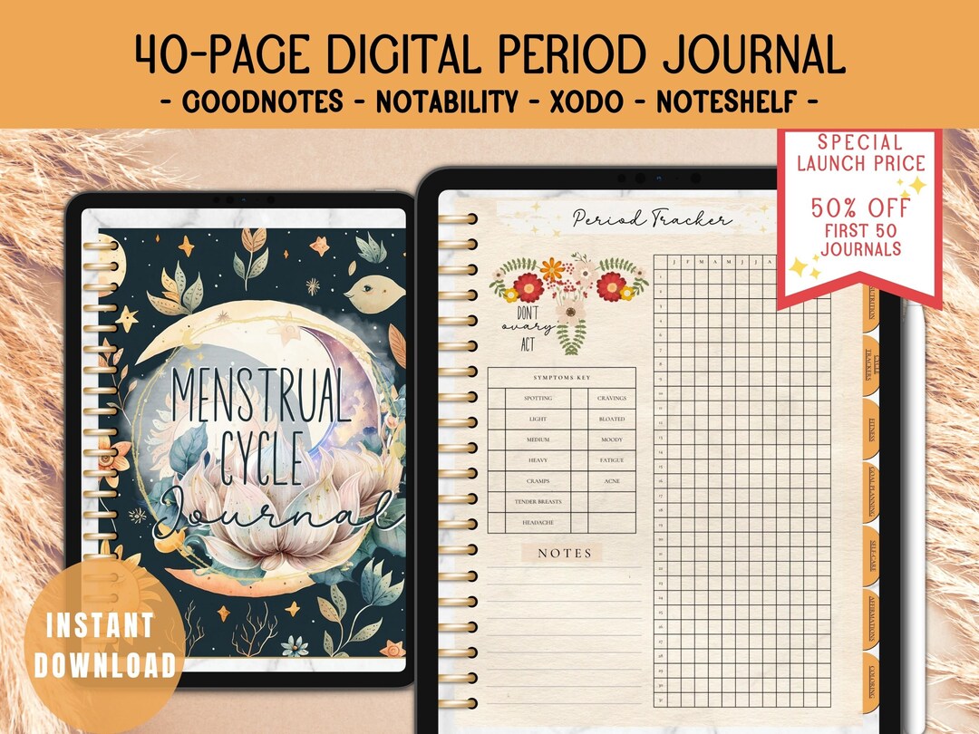 Period Tracker, Menstrual Cycle Tracking Journal, Woman's Cycle Tracker ...