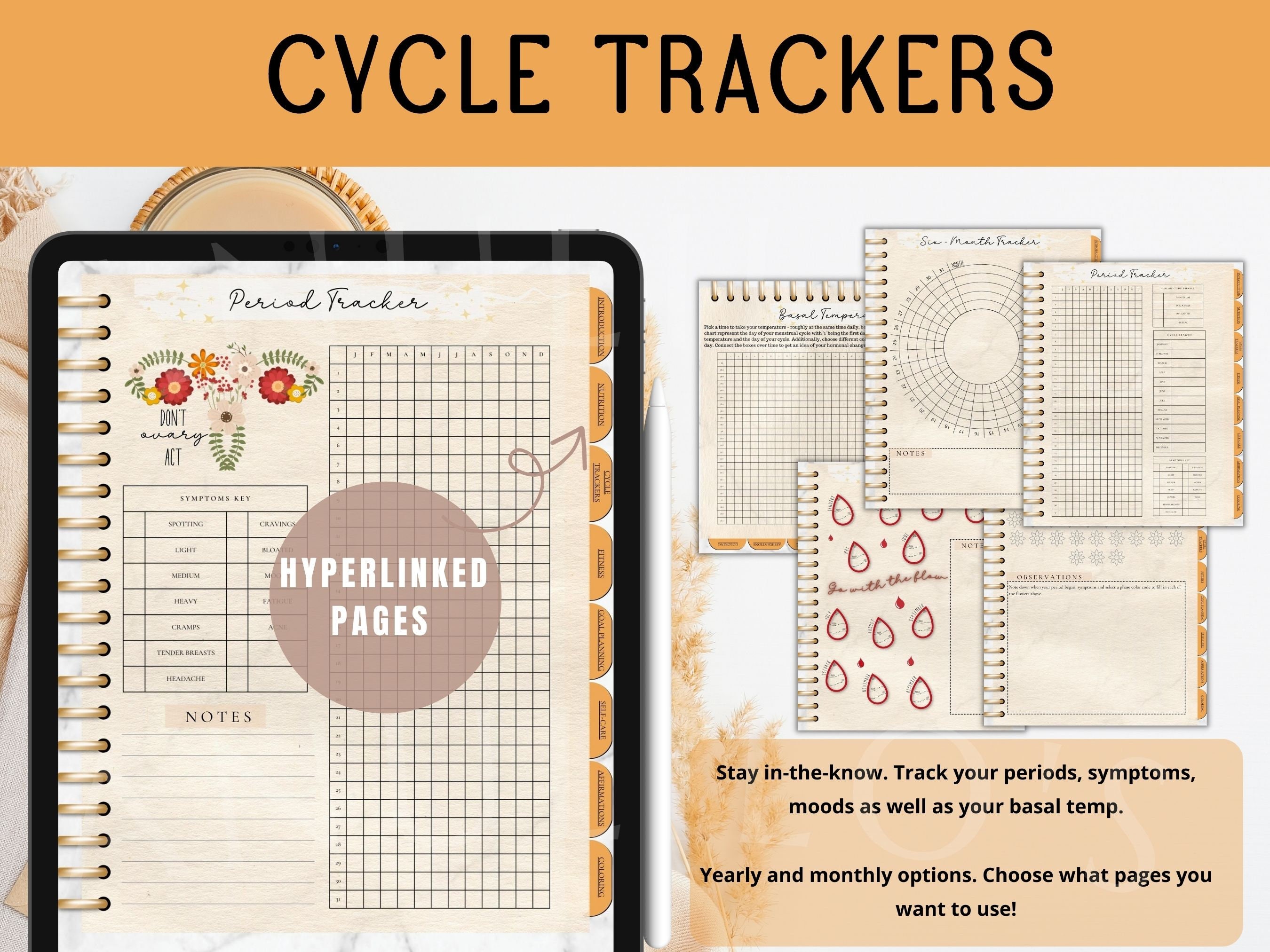 Period Tracker, Menstrual Cycle Tracking Journal, Woman's Cycle Tracker ...