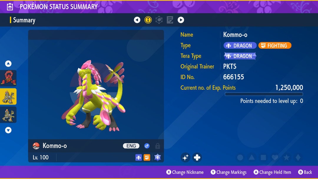 SHINY 6IV KOMMO-O EV Trained | Scarlet & Violet Pokémon | Battle Ready Competitive | Free Bonus ...