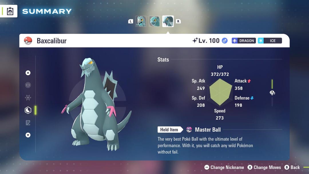 Pokemon Legends Z-A Mega Dimension DLC SHINY 6IV Baxcalibur / Set ...