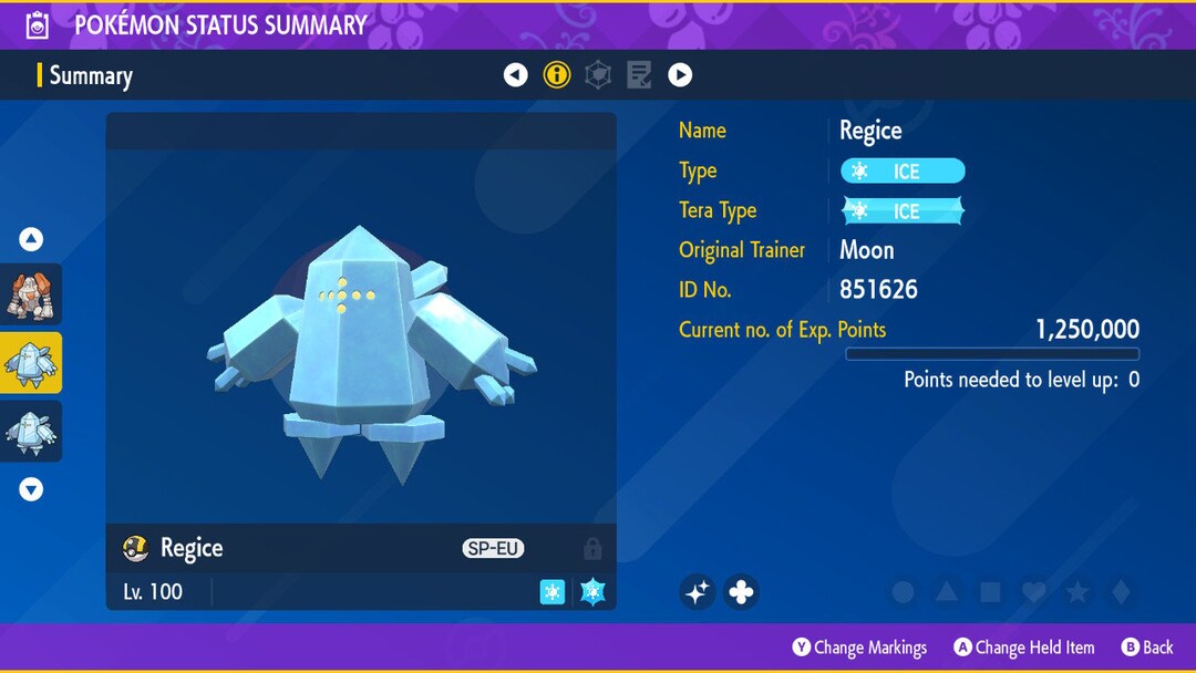 SHINY 6IV REGICE / Pokémon Scarlet and Violet / 6IV Pokemon / Shiny ...
