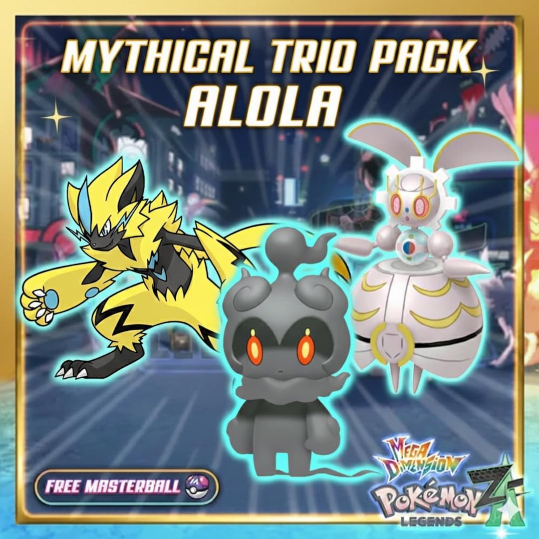 Pokemon Legends Z-A Mythical Trio Alola Pack Shiny 6IV / Competitive ...