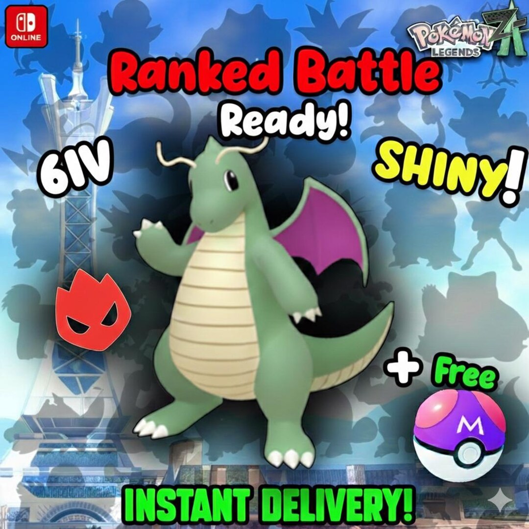 Pokemon ZA Alpha Dragonite Shiny - 6IV Competitive Set Battle Ready ...
