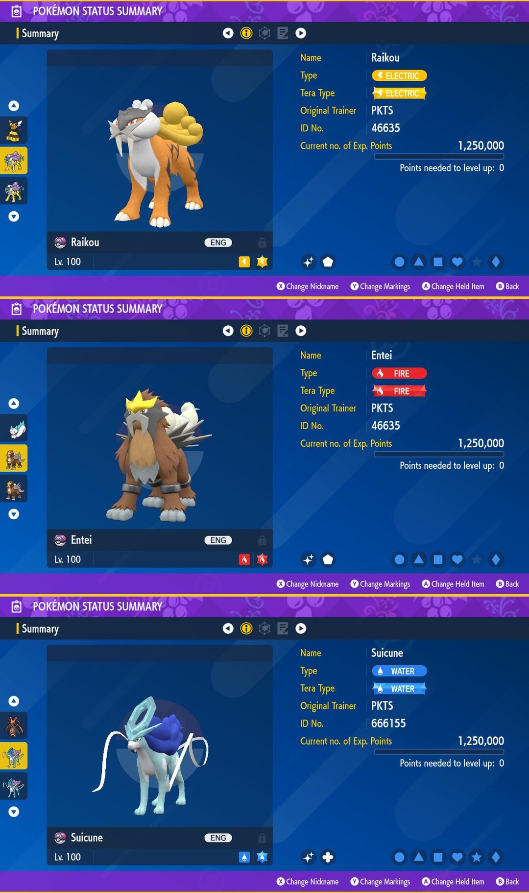 SHINY Raikou, Entei, Suicune Bundle Pack 6IV EV / Pokémon Scarlet and ...