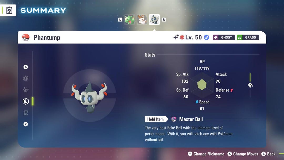 Pokemon Legends Z-A SHINY ALPHA 6IV Phantump / Competitive Set Battle ...