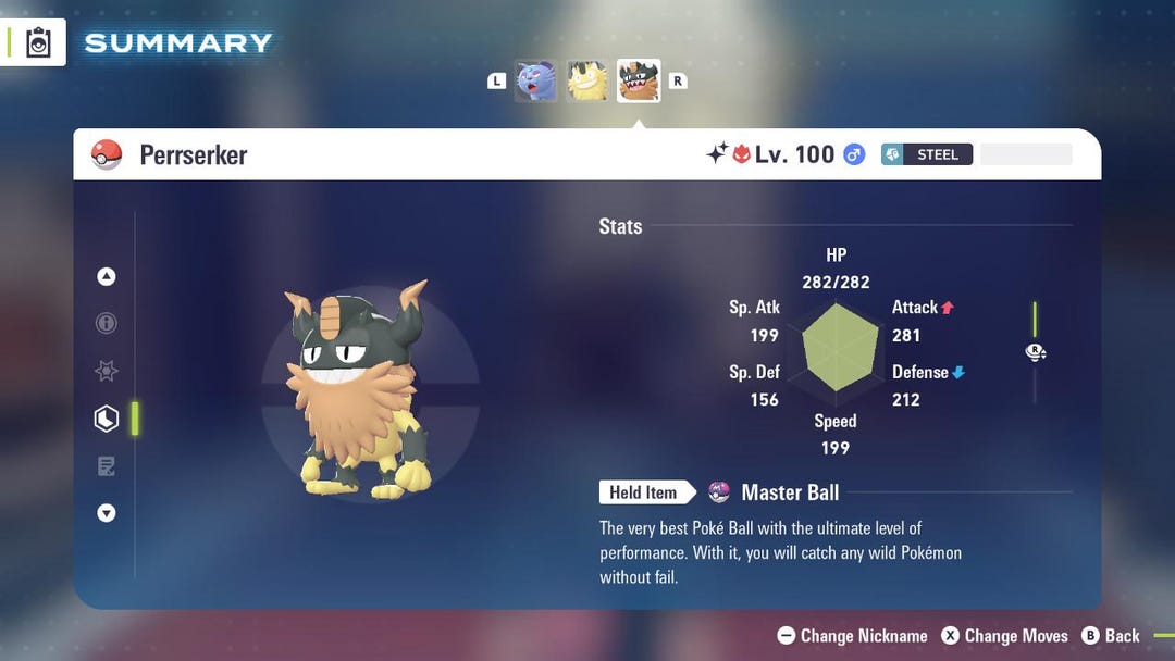Pokemon Legends Z-A Mega Dimension DLC ALPHA Shiny 6IV Perrserker ...