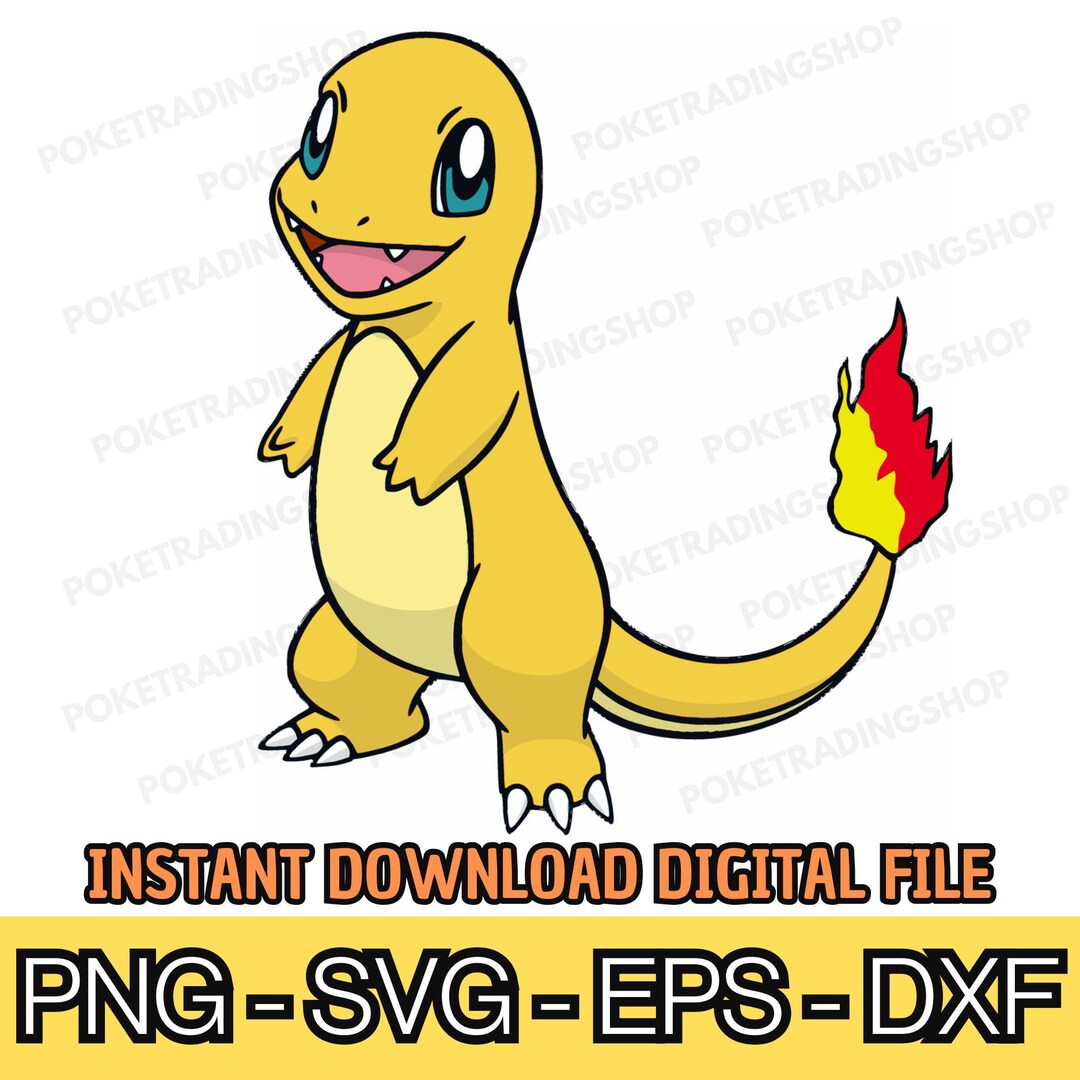 Shiny Charmander Svg PNG DXF EPS, Pokemon Cut File, Cricut Silhouette ...