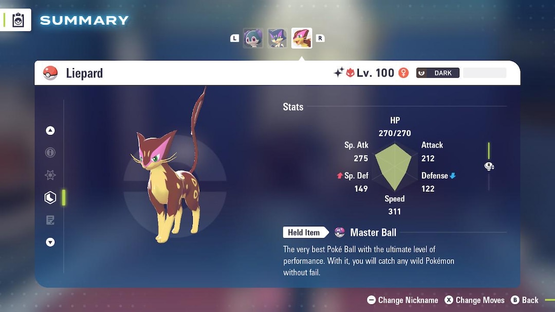 Pokemon Legends Z-A Mega Dimension DLC ALPHA Shiny 6IV Liepard ...