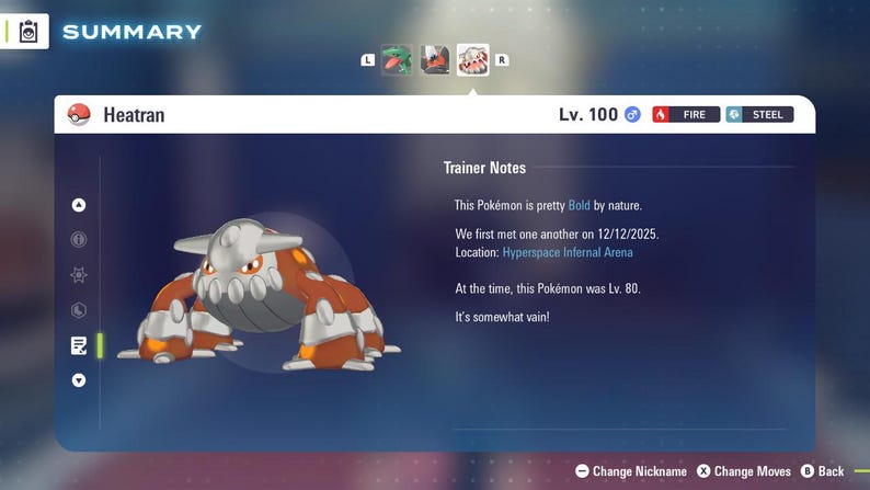 Pokemon Za Mega Dimension DLC Non Shiny 6IV Heatran Competitive Set ...