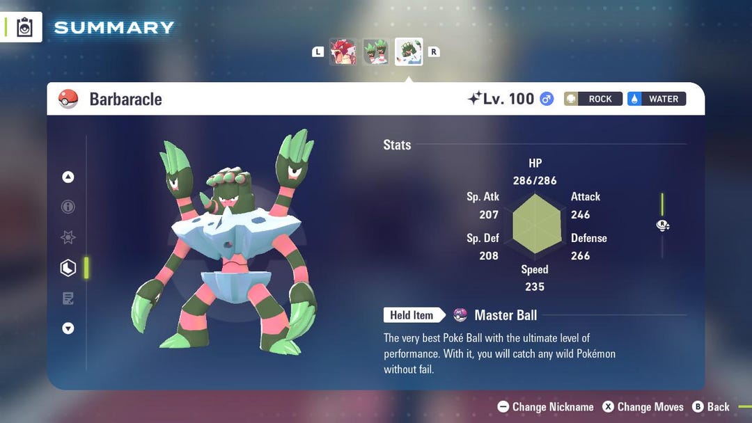 Pokemon Legends Z-A SHINY 6IV BARBARACLE / Competitive Set Battle Ready ...