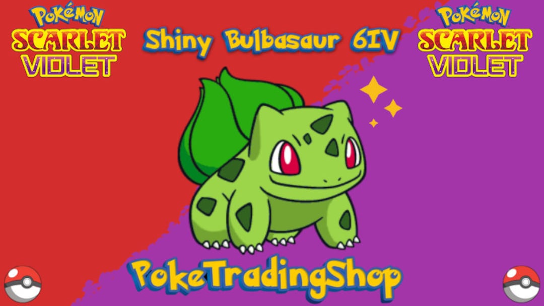 Shiny 6IV Bulbasaur / Pokémon Scarlet and Violet / 6IV Pokemon - Etsy