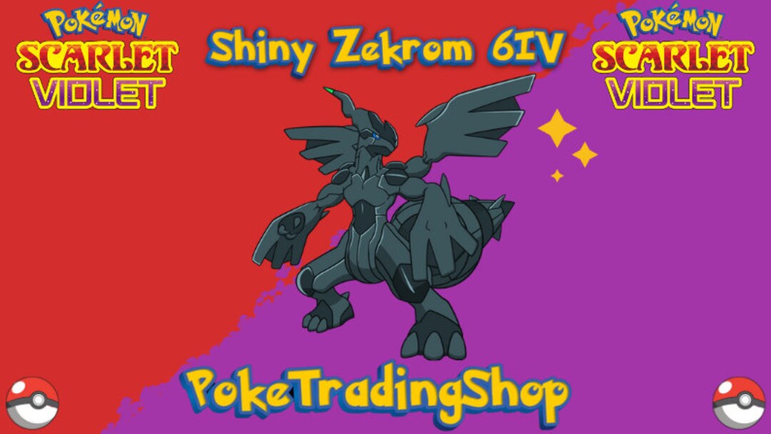 Shiny 6IV Zekrom / Pokémon Scarlet and Violet / 6IV Pokemon / - Etsy
