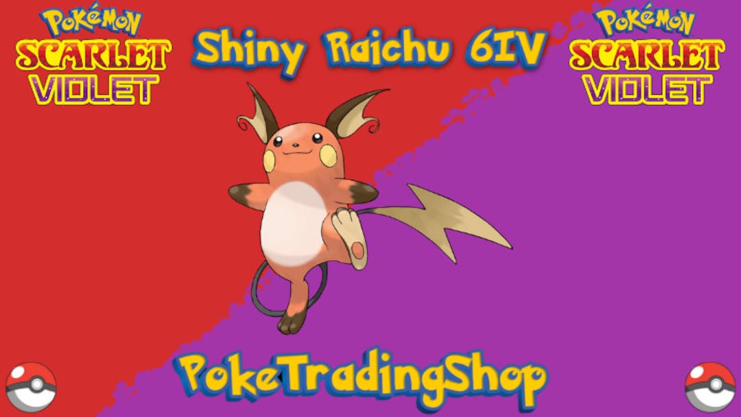SHINY 6IV RAICHU / Pokémon Scarlet and Violet / 6IV Pokemon / Shiny ...