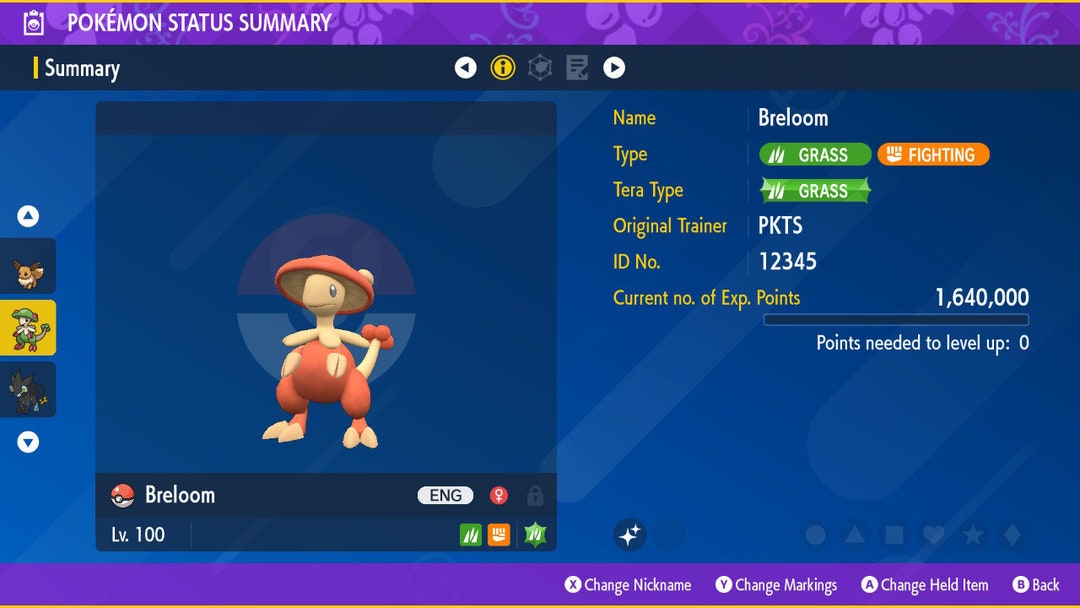 SHINY 6IV BRELOOM / Pokémon Scarlet and Violet / 6IV Pokemon / Shiny ...