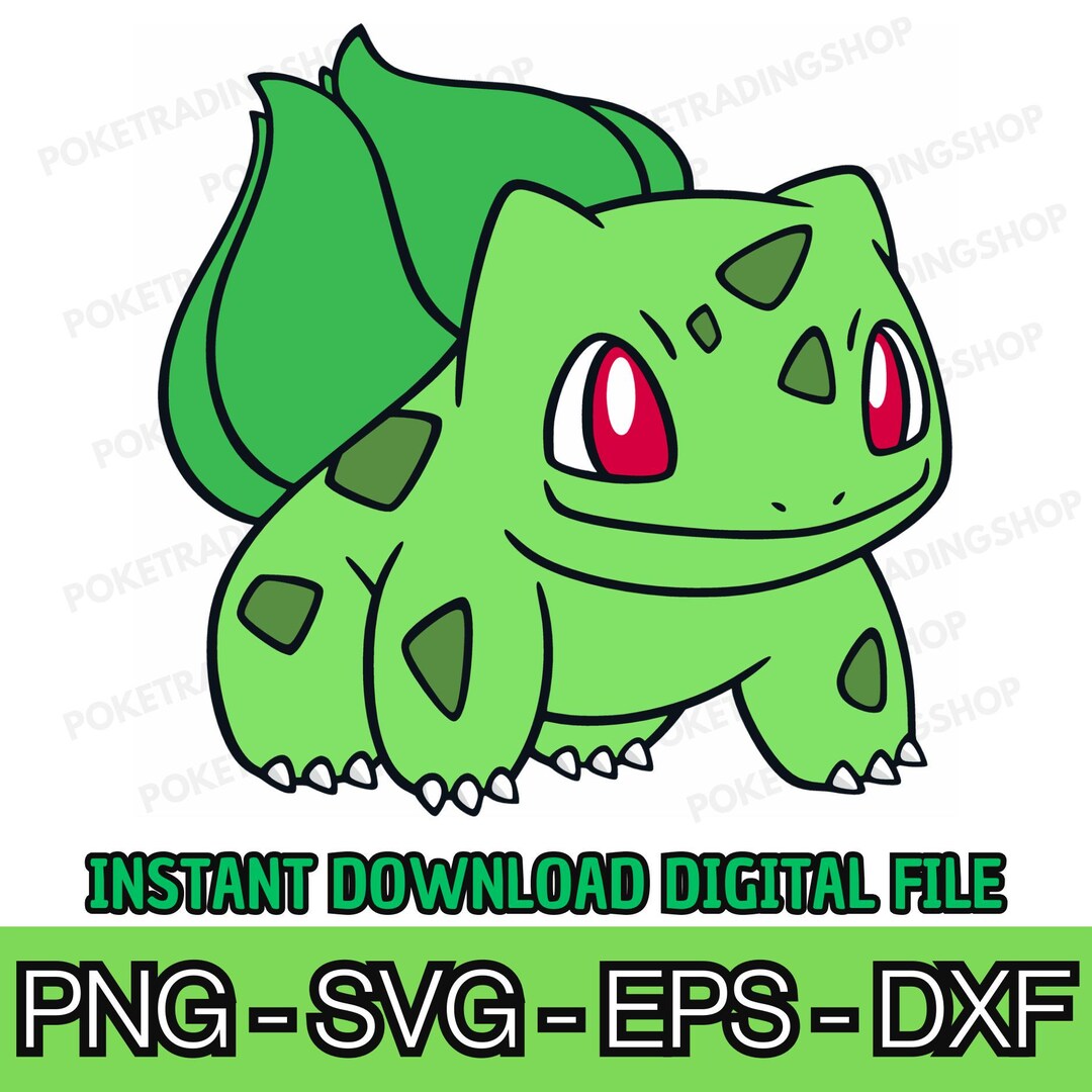 Shiny Bulbasaur Svg PNG DXF EPS, Pokemon Cut File, Cricut Silhouette ...