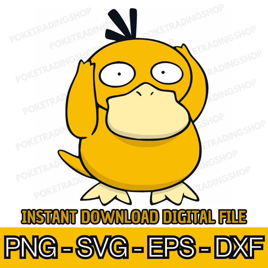 Psyduck Svg PNG DXF EPS, Pokemon Cut File, Cricut Silhouette, Vector ...