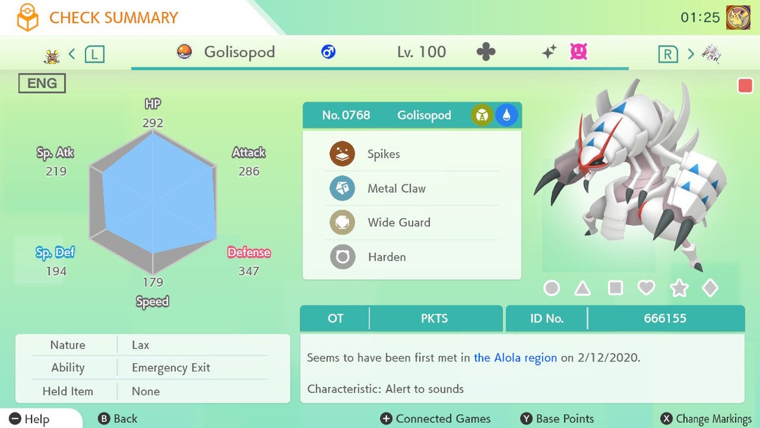 Pokemon HOME 6IV Shiny GOLISOPOD | Pokémon Home Trade | Scarlet Violet ...