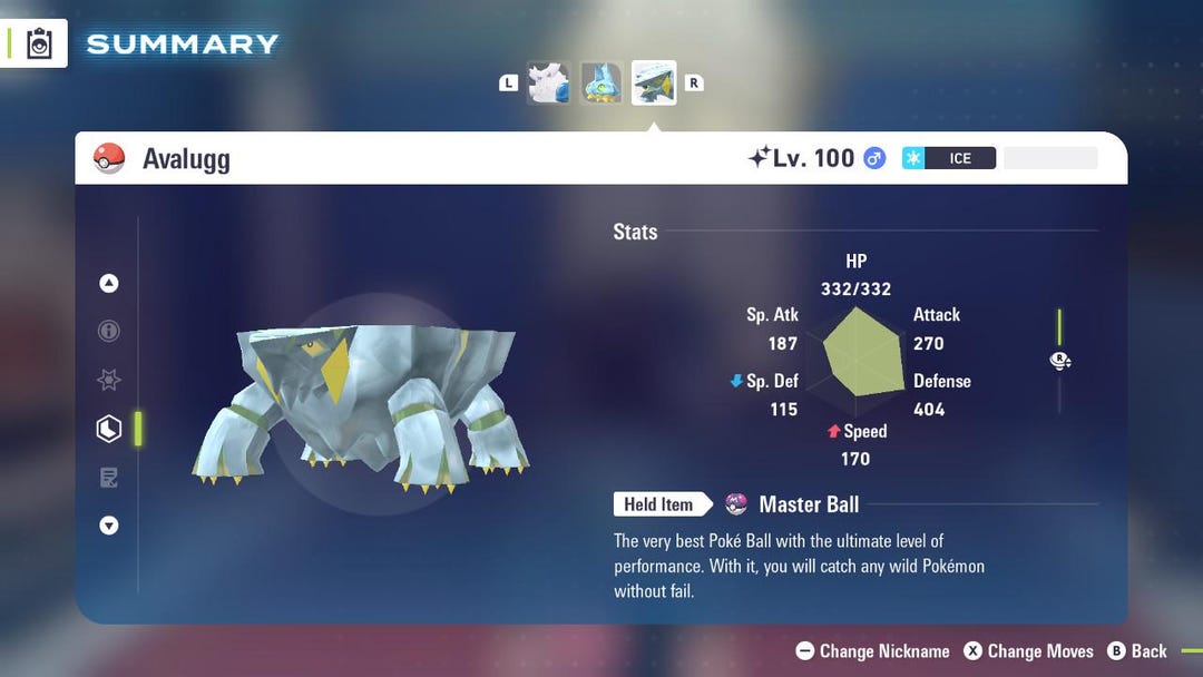 Pokemon Za SHINY 6IV AVALUGG Competitive Set Battle Ready Switch 2 ...