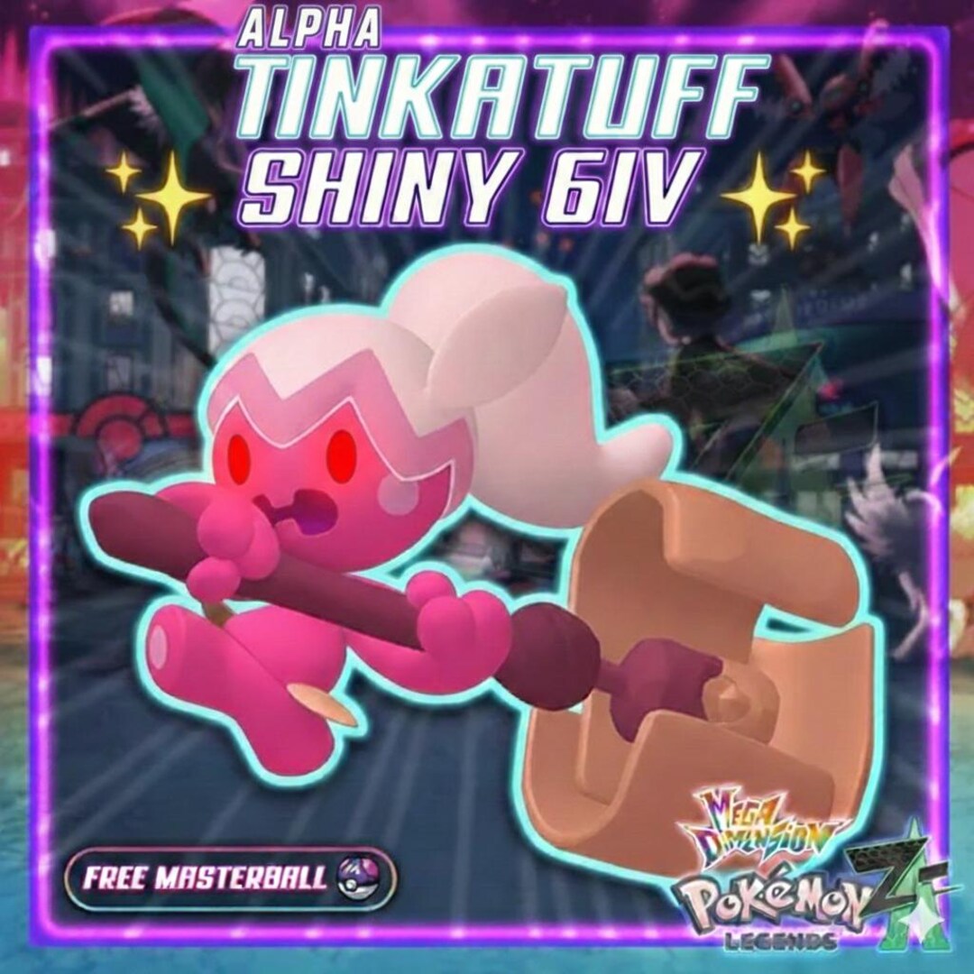Pokemon Za Mega Dimension DLC ALPHA Shiny 6IV Tinkatuff / Competitive ...