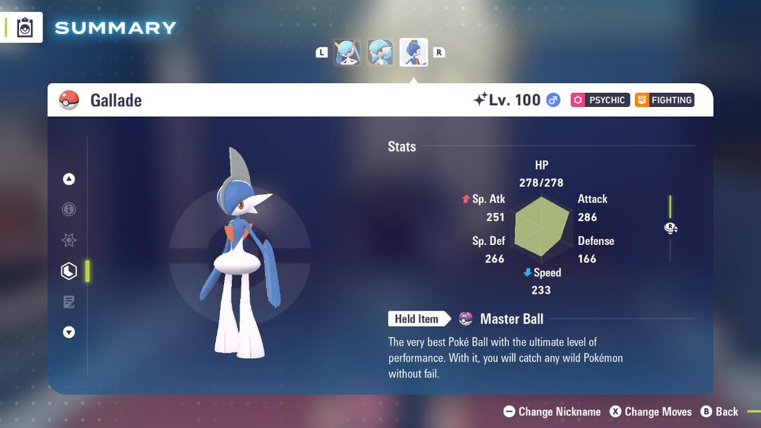 Pokemon Legends Z-A SHINY 6IV GALLADE / Competitive Set Battle Ready EV ...