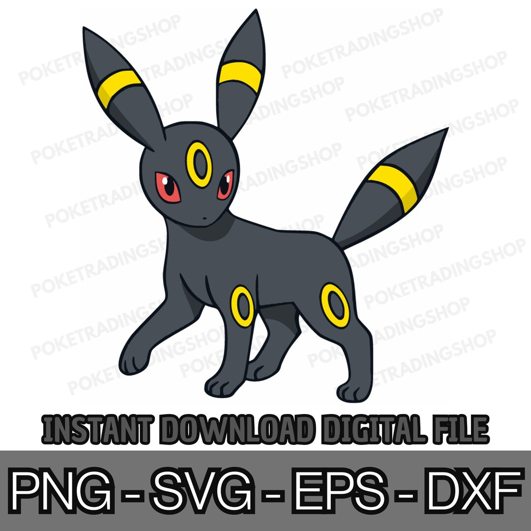 Umbreon Svg PNG DXF EPS, Pokemon Cut File, Cricut Silhouette, Vector ...