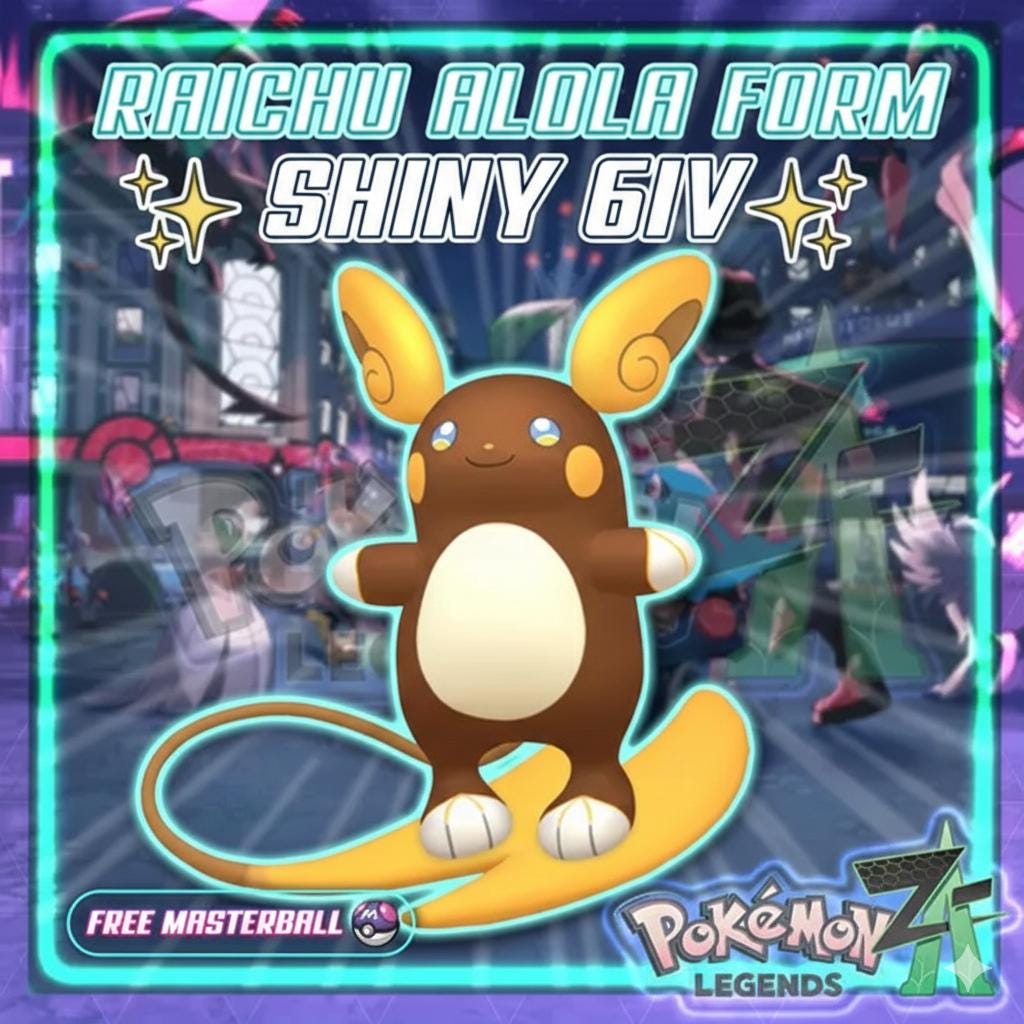 Pokemon Za Shiny 6IV ALOLAN RAICHU Competitive Set Battle Ready Switch ...