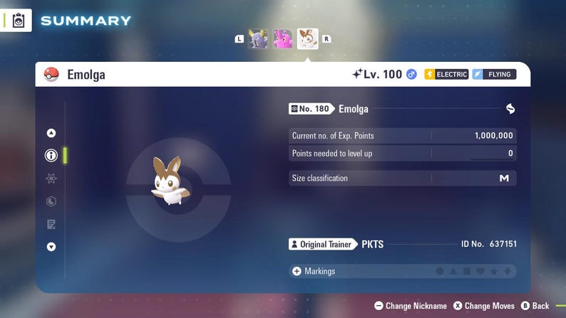 Pokemon Legends Z-A SHINY 6IV EMOLGA / Competitive Set Battle Ready EV ...