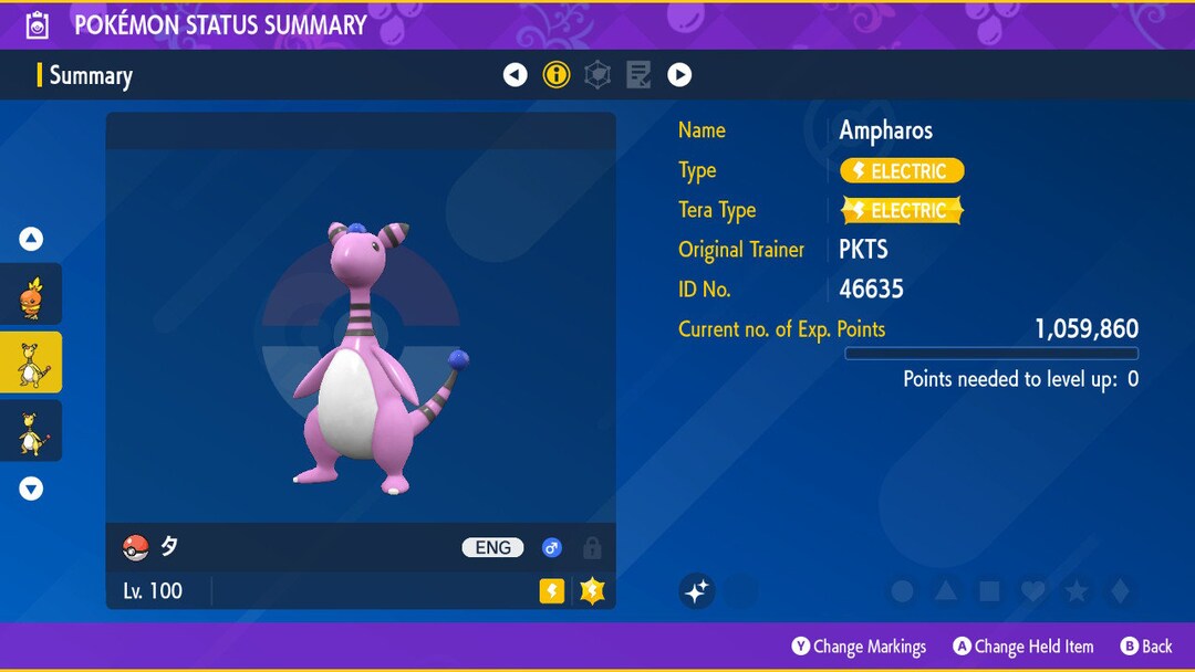 SHINY 6IV AMPHAROS EV Trained | Scarlet & Violet Pokémon | Battle Ready ...