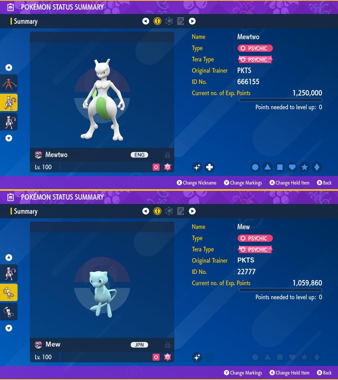 SHINY Mewtwo, Mew Bundle Pack 6IV EV / Pokémon Scarlet and Violet / 6IV ...