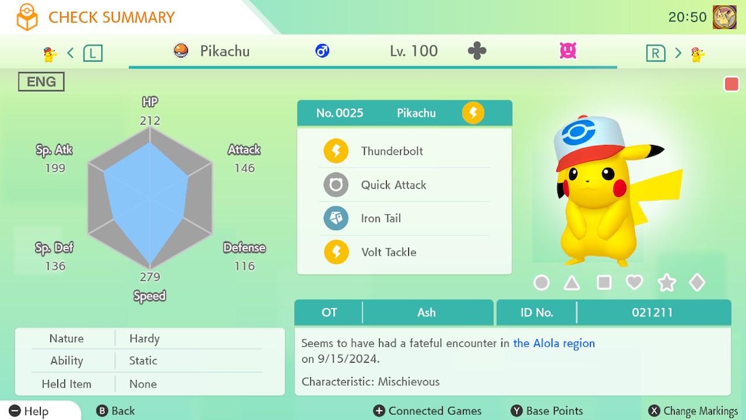 Pokemon Home ASH PIKACHU EVENT Unova Cap 6IV / Pokemon Scarlet Violet ...