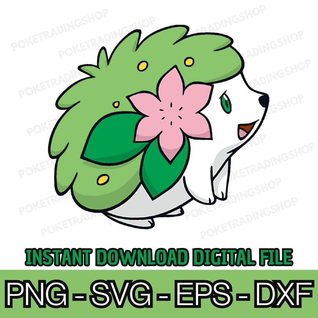 Shaymin Svg PNG DXF EPS, Pokemon Cut File, Cricut Silhouette, Vector ...