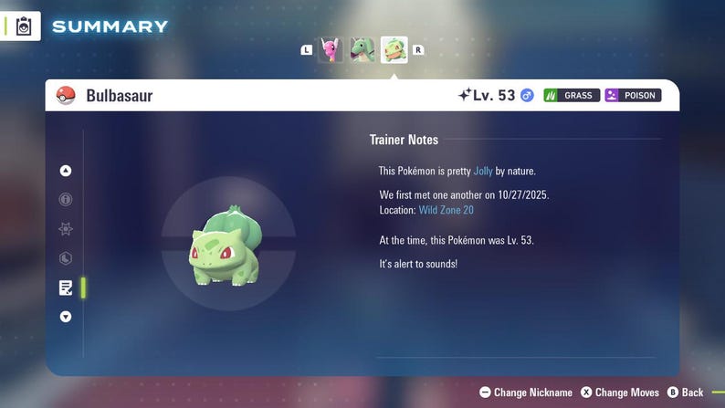 Pokemon Legends Z-A SHINY 6IV BULBASAUR / Competitive Set Battle Ready ...