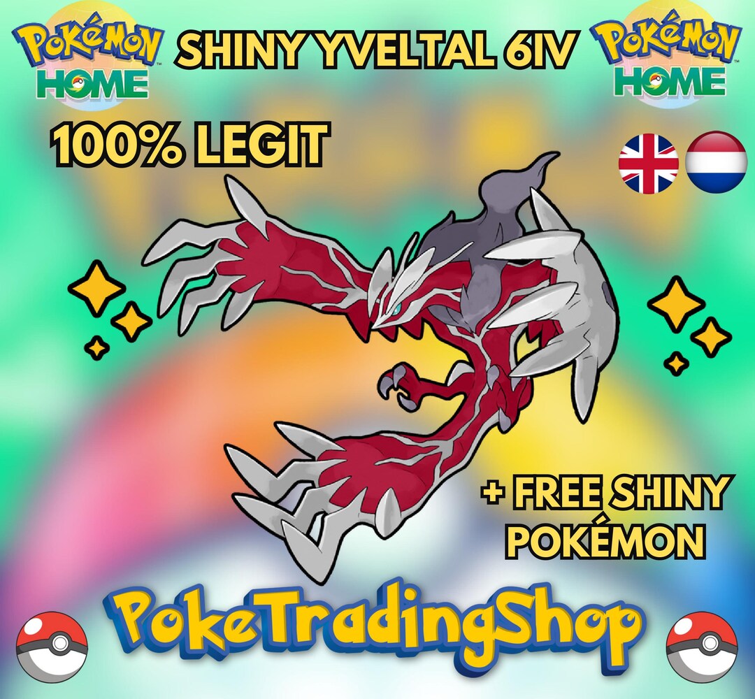 Pokemon HOME 6IV Shiny YVELTAL / Pokemon Scarlet Violet / Pokemon Sword Shield, Pokemon Lets Go ...