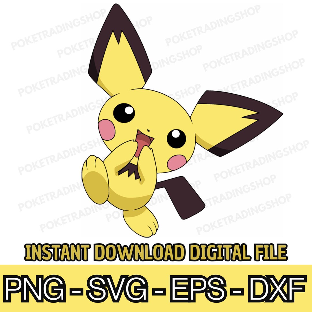 Pichu Svg PNG DXF EPS, Pokemon Cut File, Cricut Silhouette, Vector ...