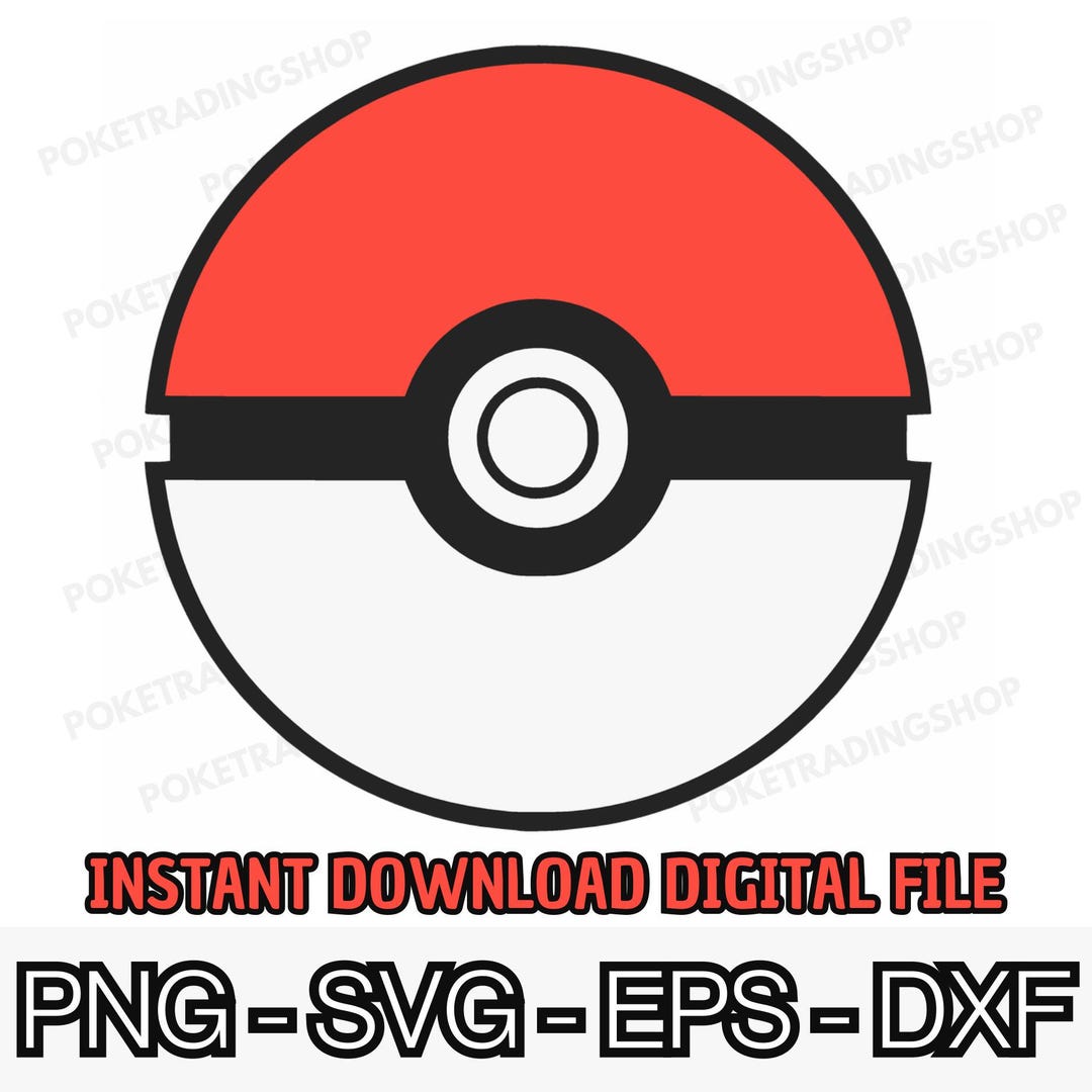 Pokeball Svg PNG DXF EPS, Pokemon Cut File, Cricut Silhouette, Vector ...