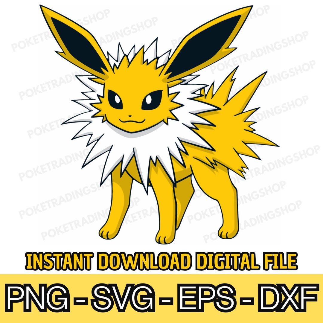 Jolteon Svg PNG DXF EPS, Pokemon Cut File, Cricut Silhouette, Vector ...