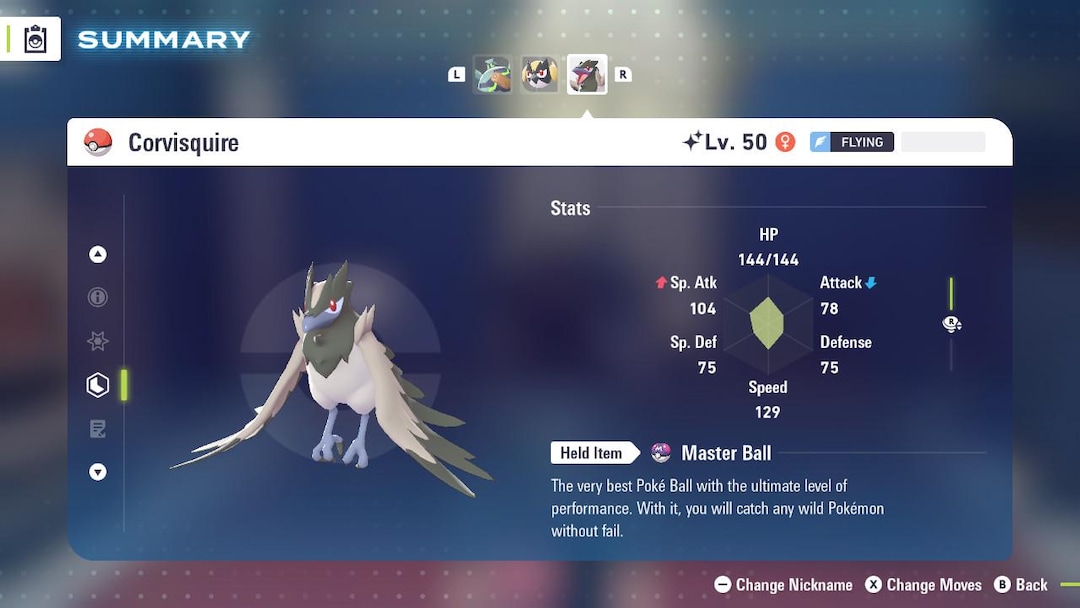 Pokemon Legends Z-A Mega Dimension DLC SHINY 6IV Corvisquire ...