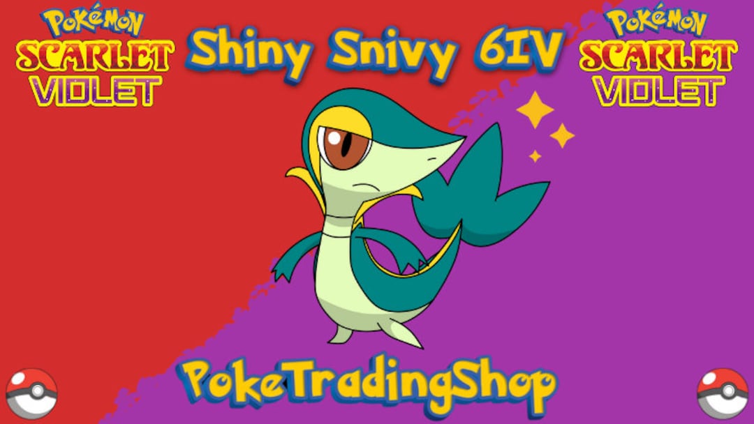 Shiny 6IV Snivy / Pokémon Scarlet and Violet / 6IV Pokemon / - Etsy