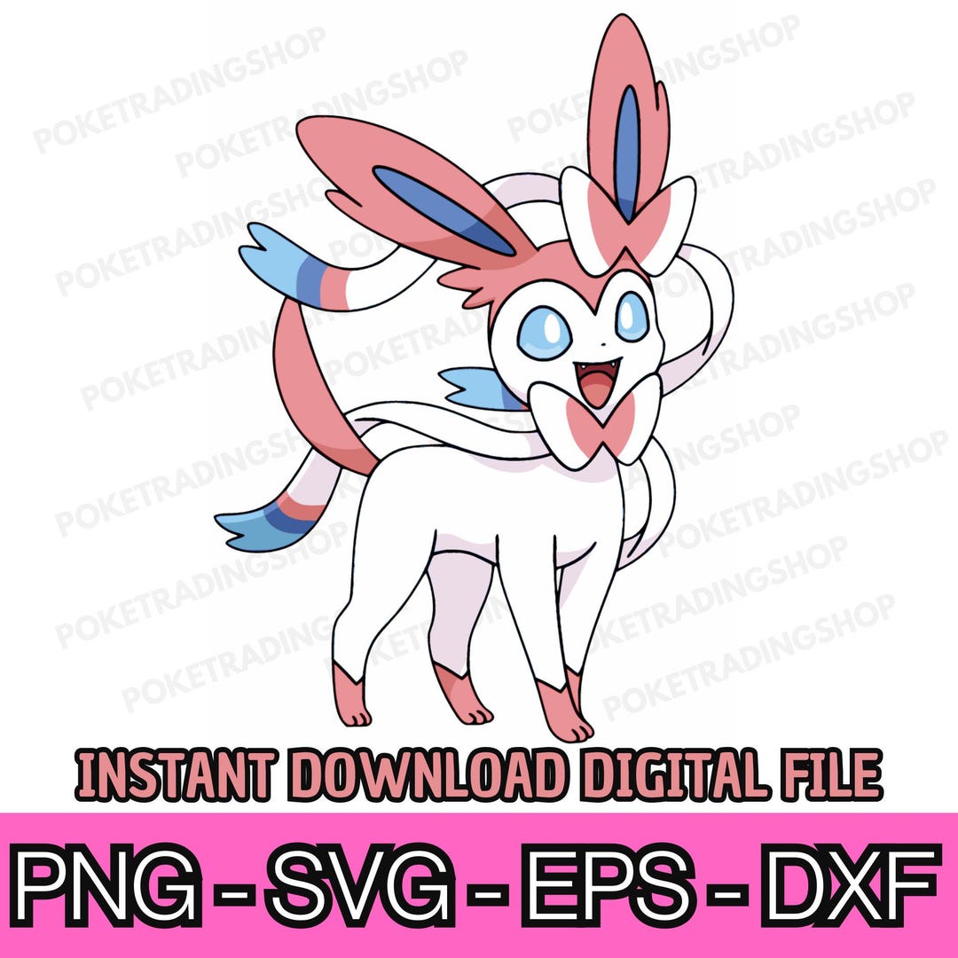 Sylveon Svg PNG DXF EPS, Pokemon Cut File, Cricut Silhouette, Vector ...