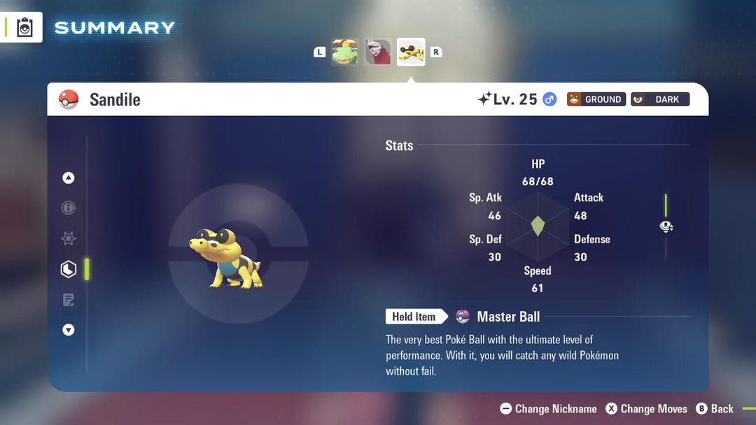 SHINY 6IV SANDILE / Pokémon Legends ZA / 6IV Pokemon / Shiny Pokemon ...