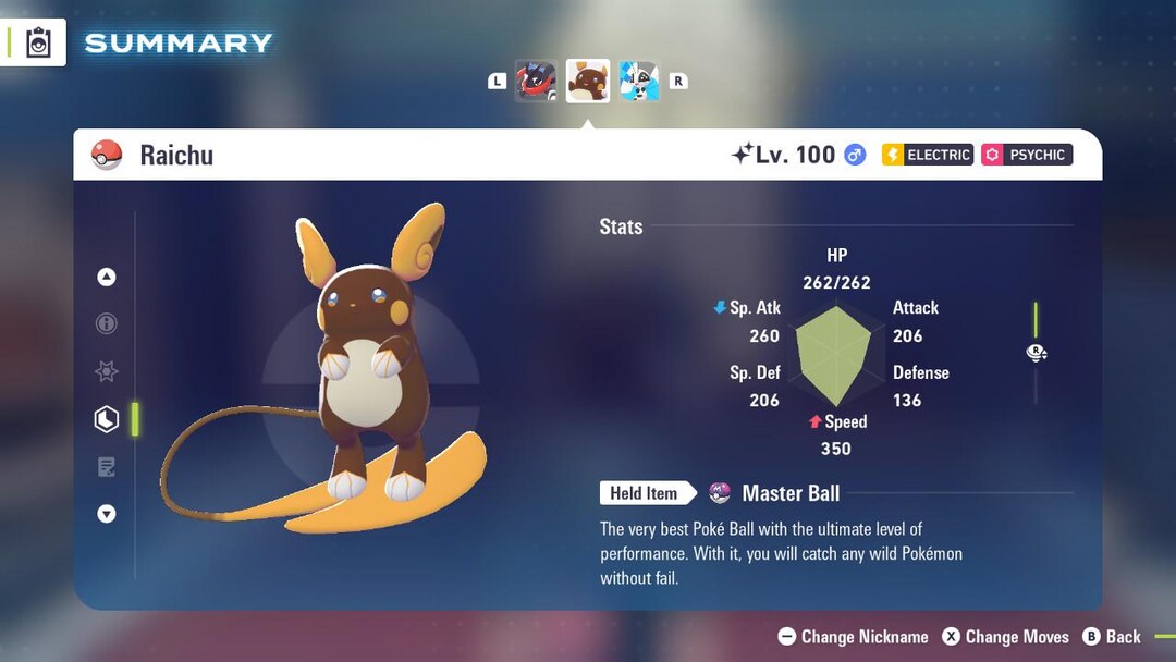Pokemon Legends Z-A Shiny 6IV ALOLAN RAICHU / Competitive Set Battle ...
