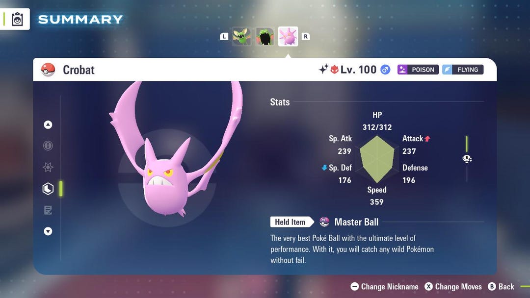 Pokemon Legends Z-A Mega Dimension DLC ALPHA Shiny 6IV Crobat ...
