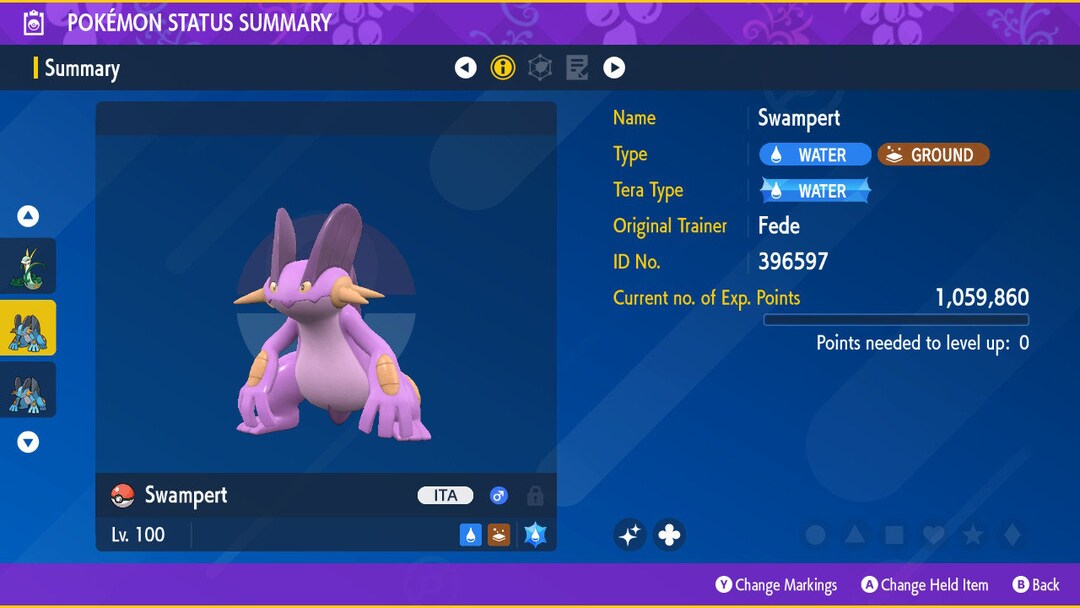 SHINY 6IV SWAMPERT Pokémon Scarlet and Violet 6IV Pokemon Corbeau ...