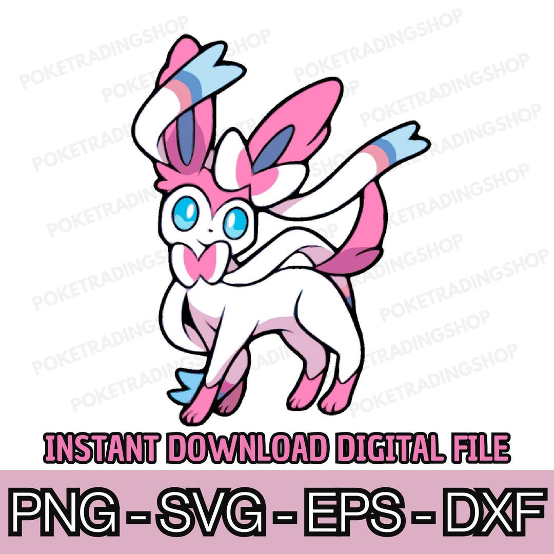 Sylveon Svg PNG DXF EPS, Pokemon Cut File, Cricut Silhouette, Vector ...
