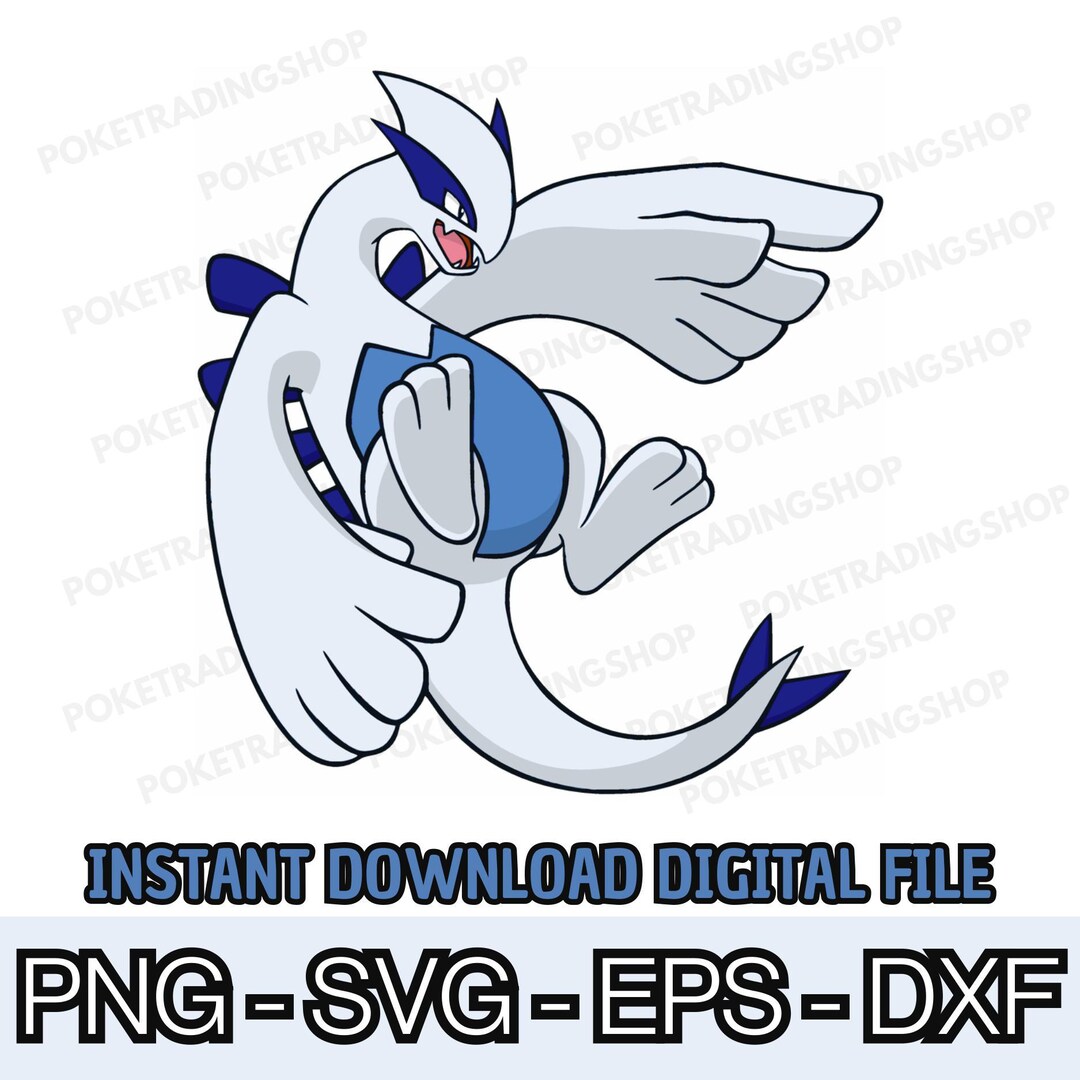 Lugia Svg PNG DXF EPS, Pokemon Cut File, Cricut Silhouette, Vector ...