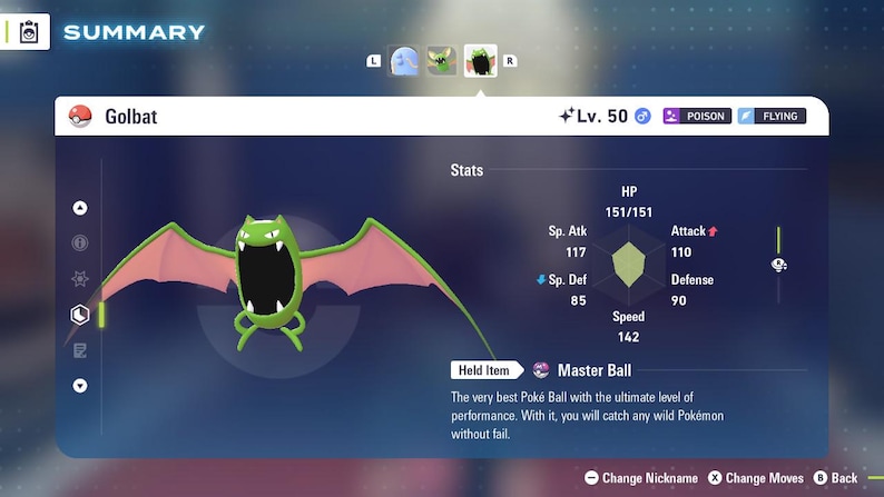 Pokemon Za Mega Dimension DLC SHINY 6IV Golbat Competitive Set Battle ...