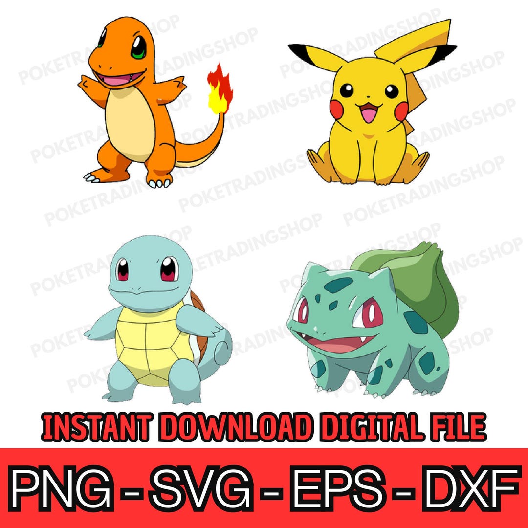 Pokemon Svg Bundle Svg PNG DXF EPS, Pokemon Cut File, Cricut Silhouette ...