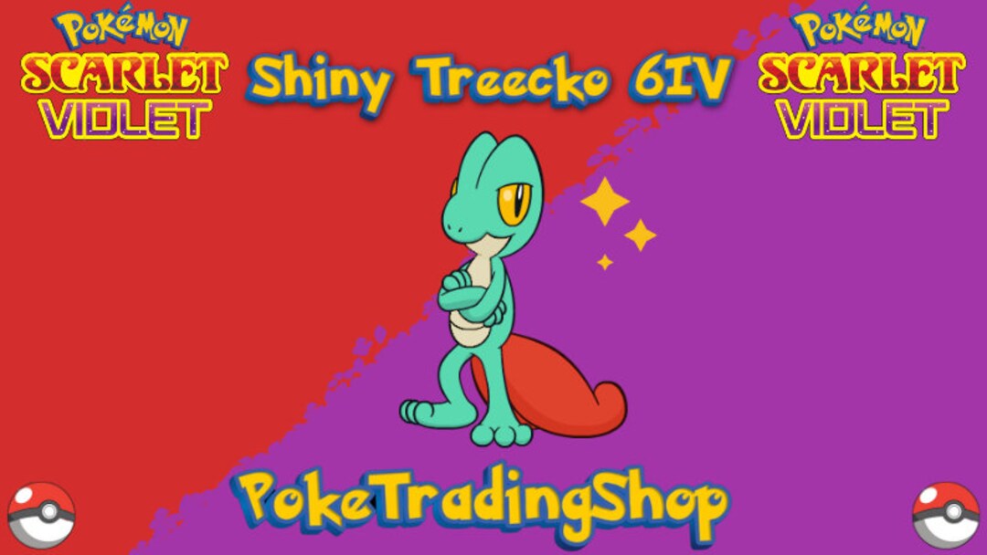 Shiny 6IV Treecko / Pokémon Scarlet and Violet / 6IV Pokemon / - Etsy