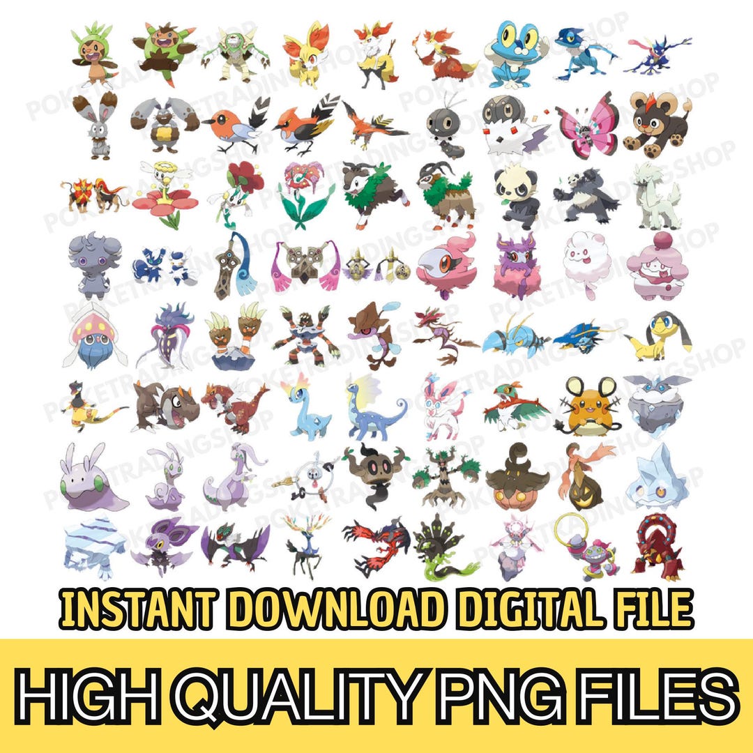 Generation 6 All Pokemon Bundle PNG, Pokemon Cut File, Cricut ...